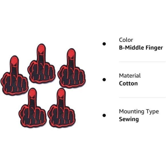 Harsgs | Art | Skull Middle Finger Embroidered Iron On Cute Applique ...
